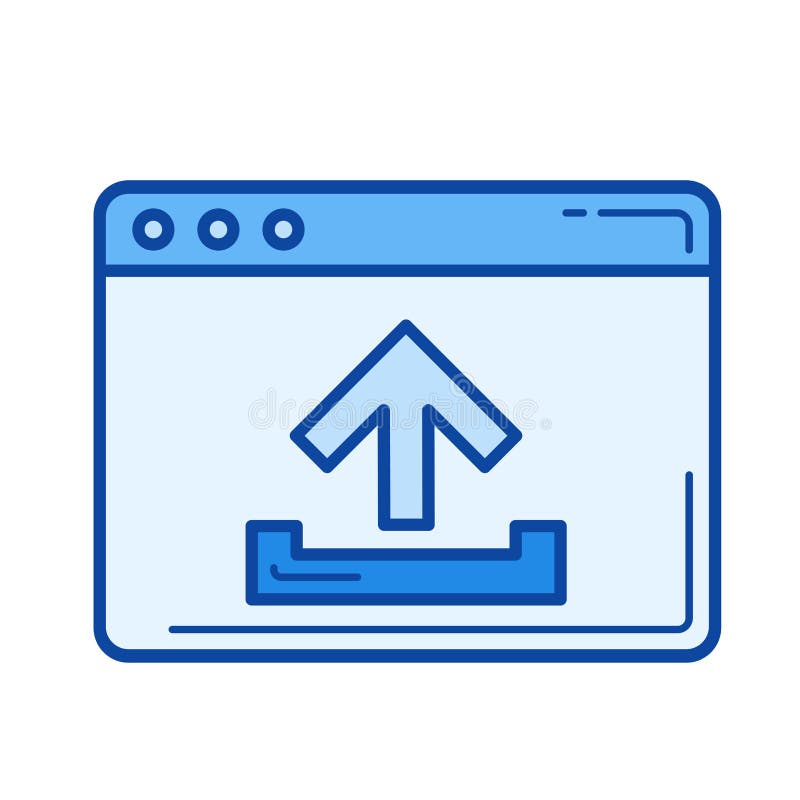 Upload file line icon. stock vector. Illustration of browser - 85937099