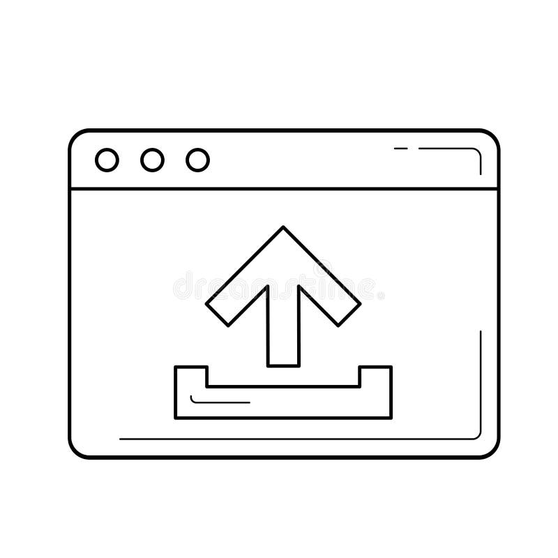 Upload file line icon. stock vector. Illustration of browser - 85937099