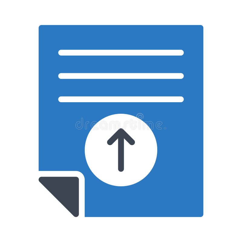 Upload File Glyph Color Vector Icon Stock Vector - Illustration of icon ...