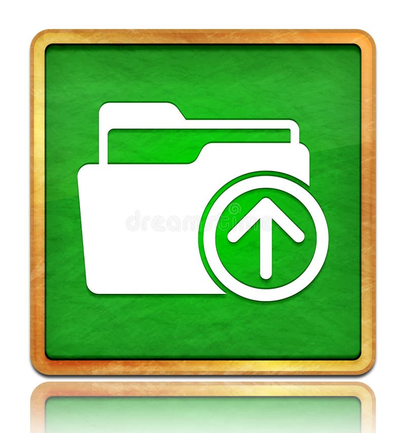 Upload Files Icon Chalk Board Green Square Button Slate Texture Wooden ...