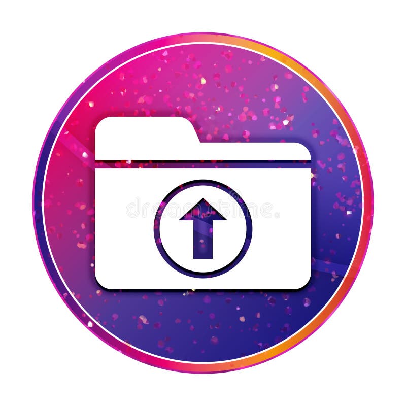 Upload Files Icon Creative Trendy Colorful Round Button Illustration ...