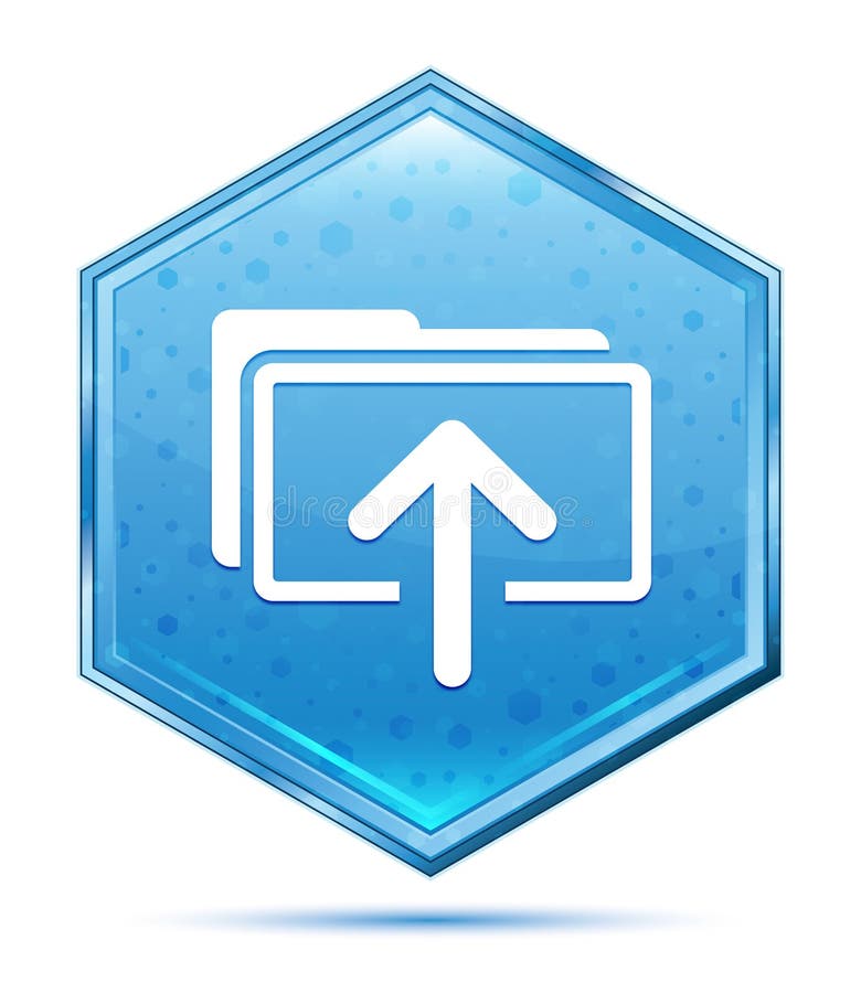Upload Files Icon Crystal Blue Hexagon Button Stock Illustration ...