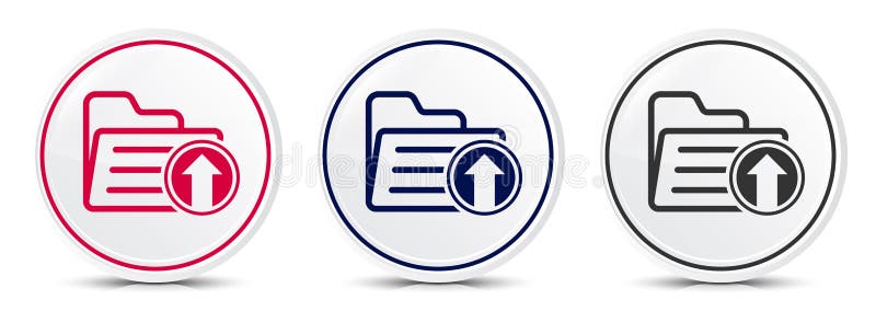 Upload Files Icon Elegant Blue Round Button Illustration Stock Vector ...