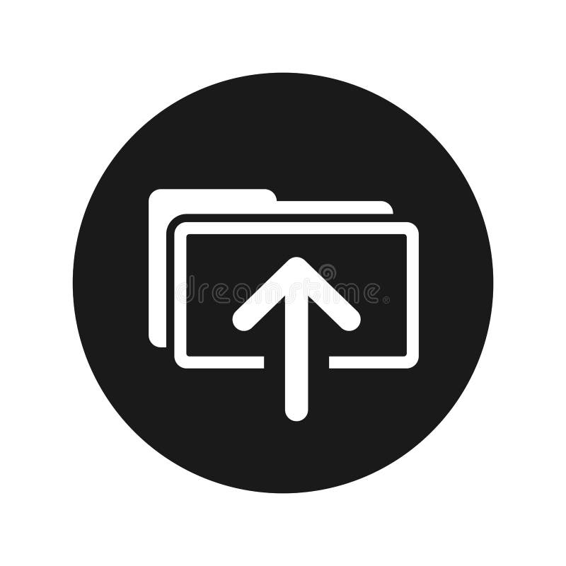 Upload Files Icon Flat Black Round Button Vector Illustration Stock ...