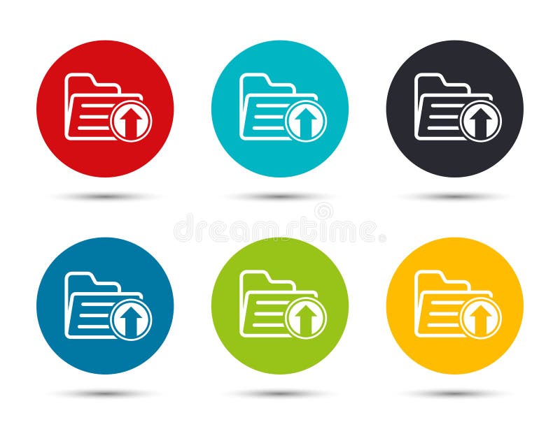 Upload Files Icon Elegant Blue Round Button Illustration Stock Vector ...