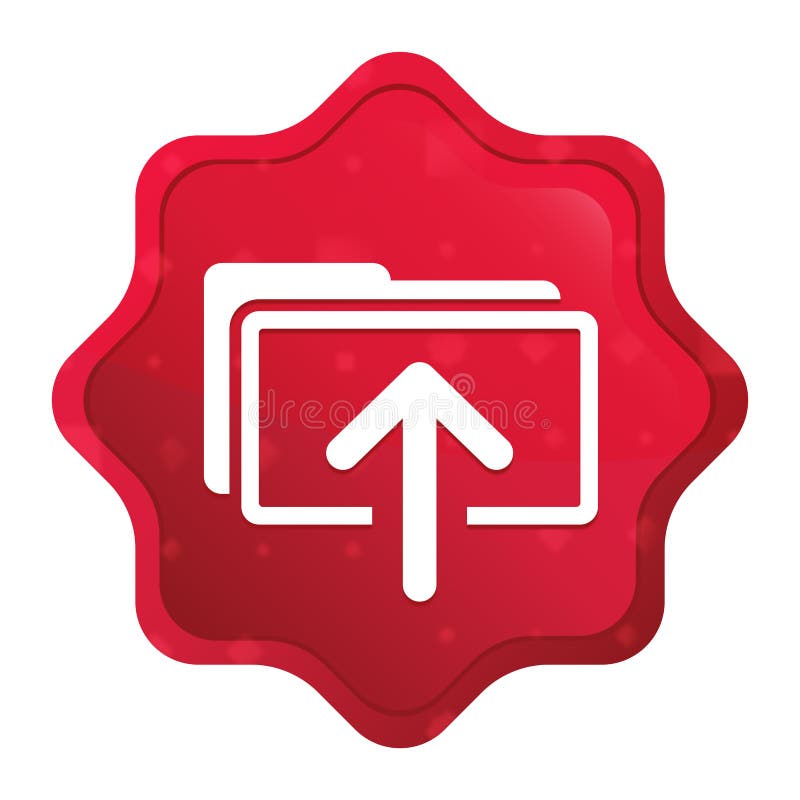 Upload Files Icon Misty Rose Red Starburst Sticker Button Stock ...
