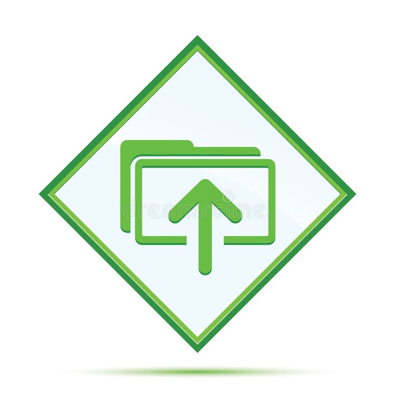 Upload Files Icon Modern Abstract Green Diamond Button Stock ...
