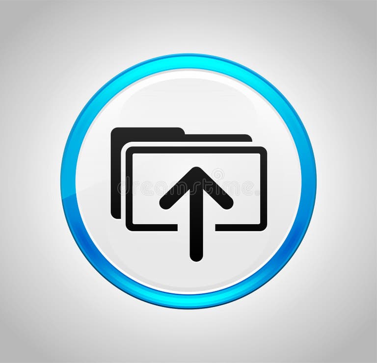 Upload Files Icon Round Blue Push Button Stock Illustration ...