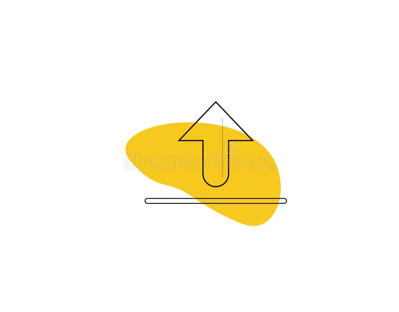 Upload Flat Icon on White Background in Vector Illustration Stock ...