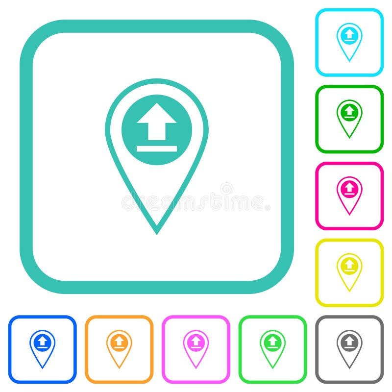 Upload GPS Map Location Vivid Colored Flat Icons Stock Vector ...