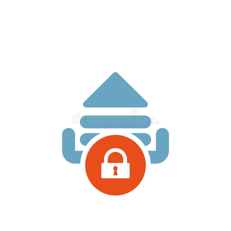 Upload Icon, Arrows Icon with Padlock Sign. Upload Icon and Security ...