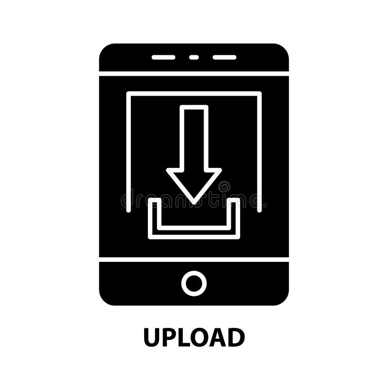 Upload Icon, Black Vector Sign with Editable Strokes, Concept ...