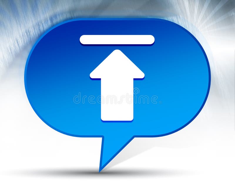 Upload Icon Blue Bubble Background Stock Illustration - Illustration of ...