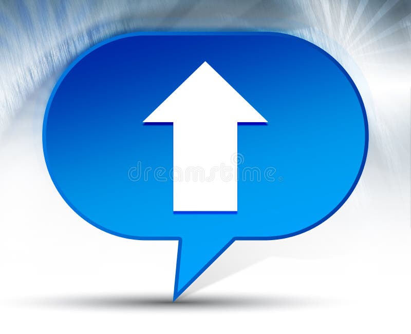 Upload Icon Blue Bubble Background Stock Illustration - Illustration of ...