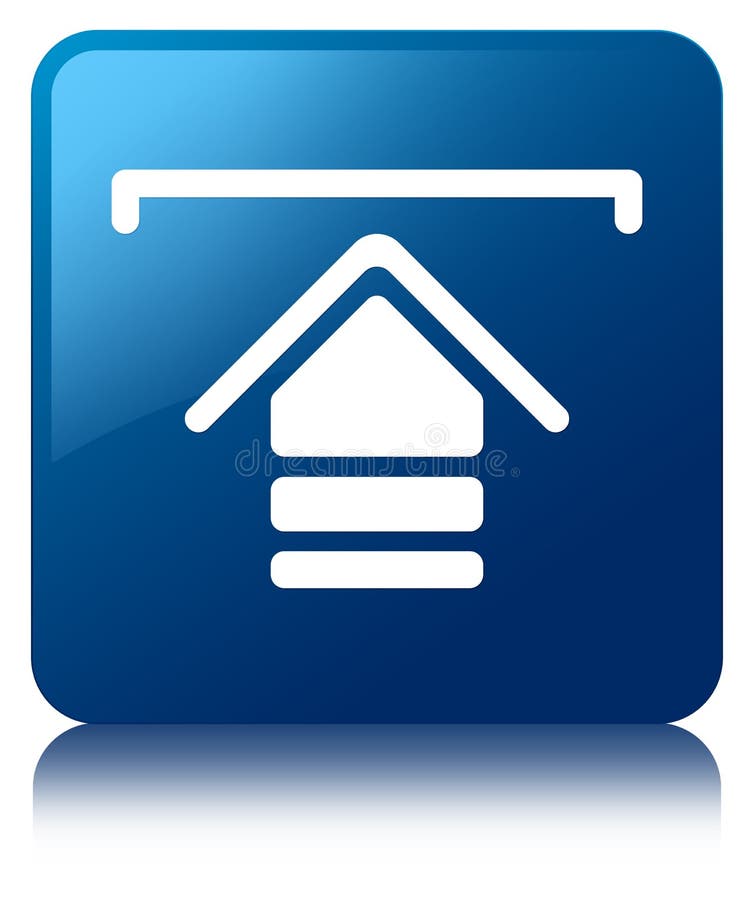 Upload Icon Blue Square Button Stock Illustration - Illustration of ...