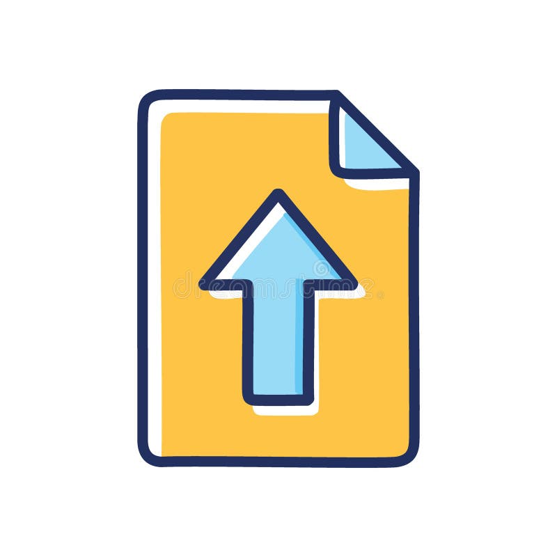 Upload Icon. Cartoon Illustration of a Blue Arrow Pointing Upwards ...