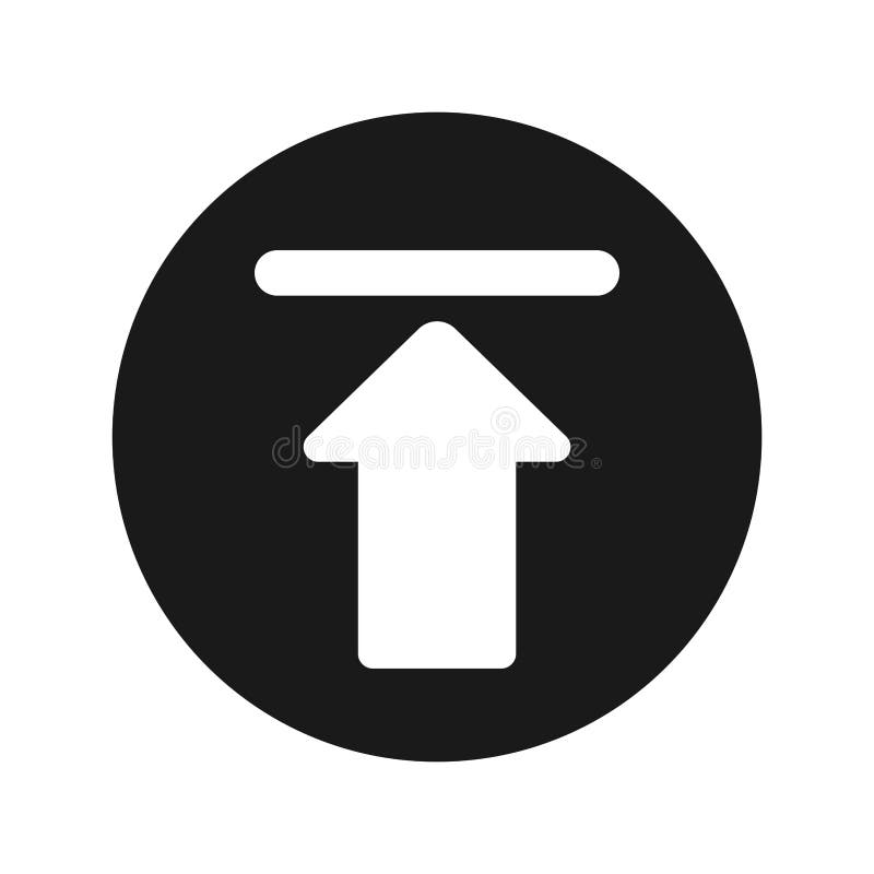 Upload Icon Flat Black Round Button Vector Illustration Stock Vector ...