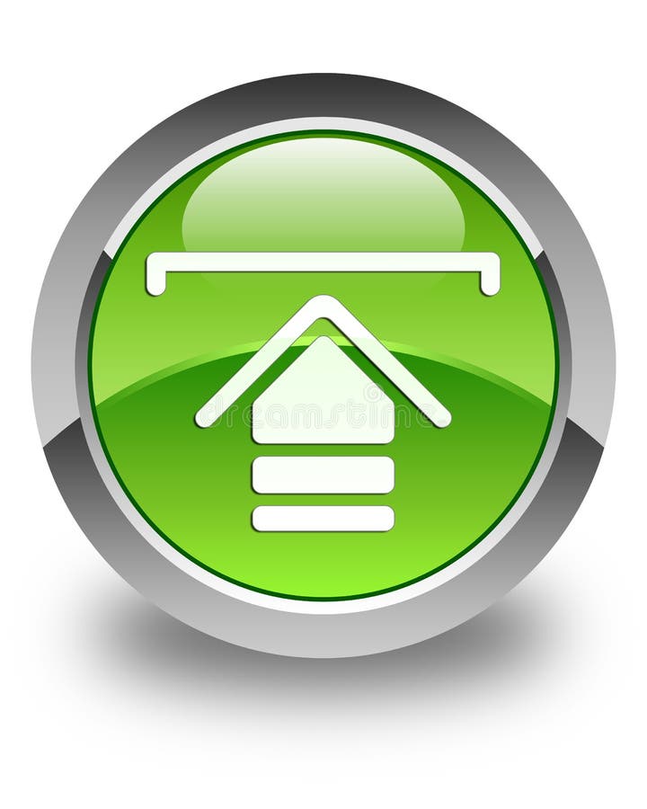 Upload Icon Glossy Green Round Button Stock Illustration - Illustration ...