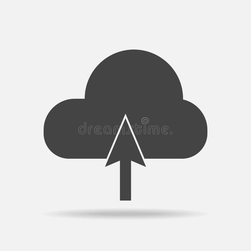 Upload Icon on Gray Background. Load Symbol Stock Vector - Illustration ...