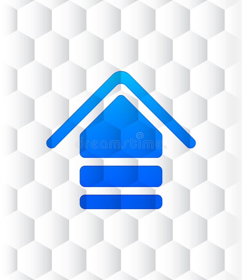Upload Icon Hexagon Seamless Pattern Abstract White Background Stock ...
