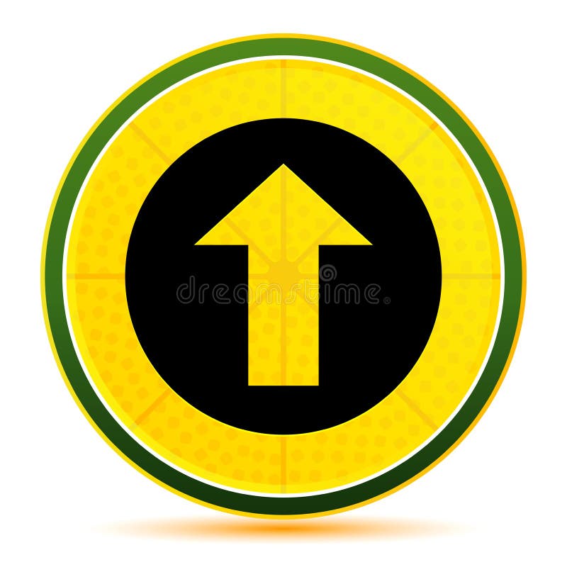 Upload Icon Lemon Lime Yellow Round Button Illustration Stock ...