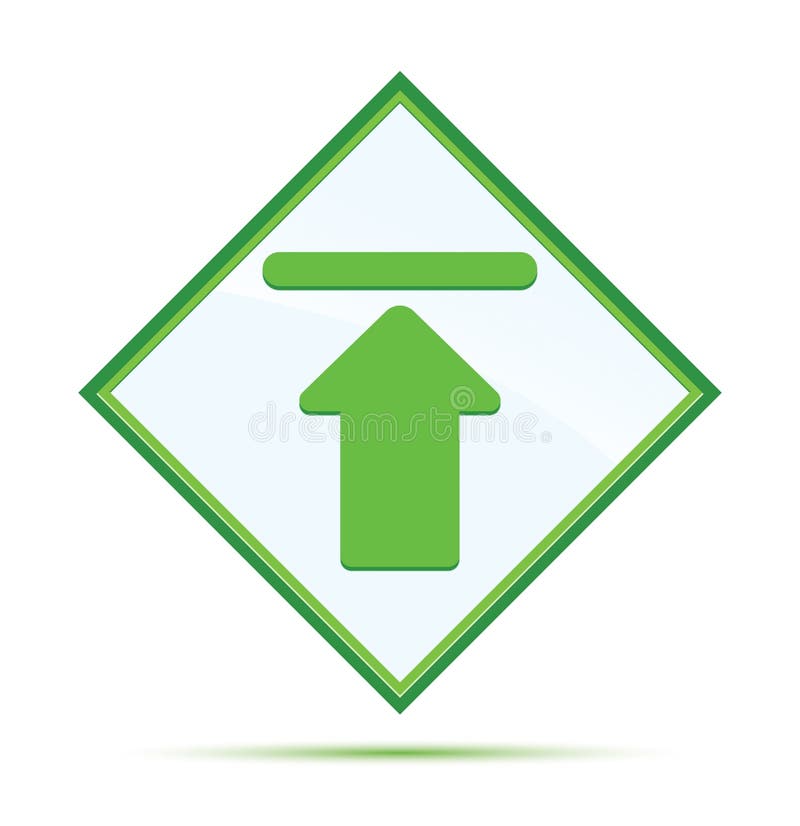 Upload Icon Modern Abstract Green Diamond Button Stock Illustration ...