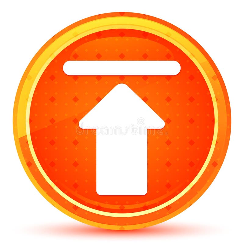 Upload Icon Natural Orange Round Button Stock Illustration ...