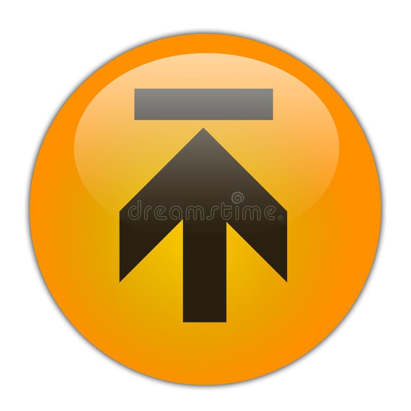 Upload Icon on Orange Gradient Crystal Button Stock Illustration ...