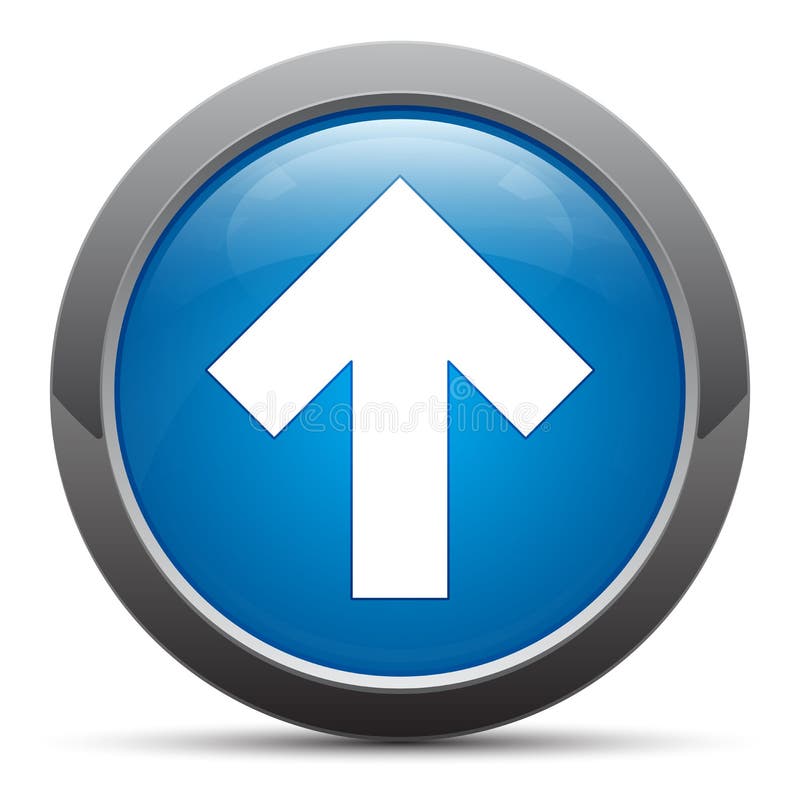 Upload Icon Premium Blue Round Button Vector Illustration Stock Vector ...