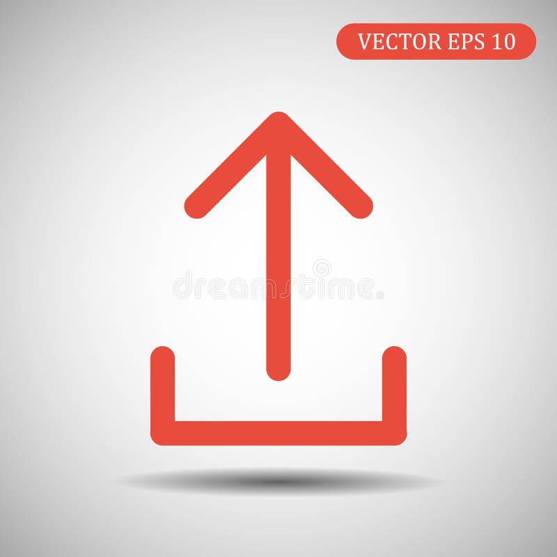 Upload Icon Red Color. Vector Illustration Eps 10 Stock Vector ...