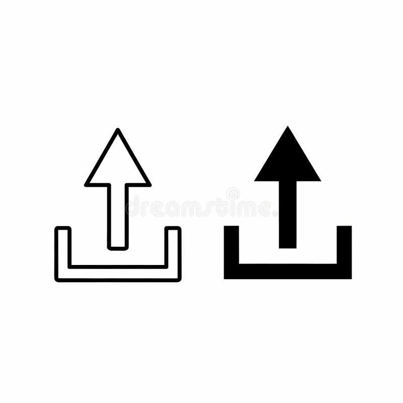 Upload Icon Set - Outline and Solid Stock Vector - Illustration of ...