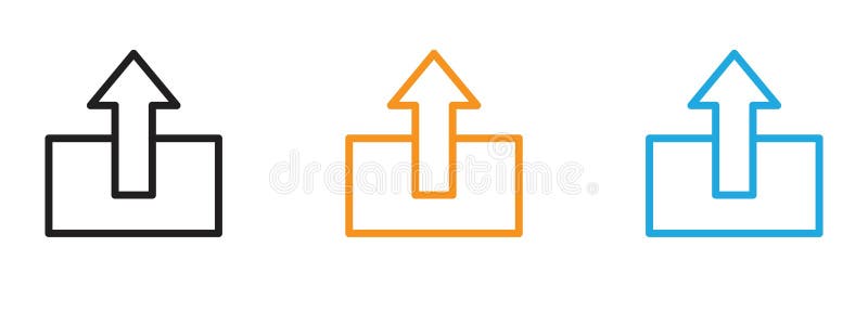 Upload Icon Thin Line Illustration Set Stock Vector - Illustration of ...