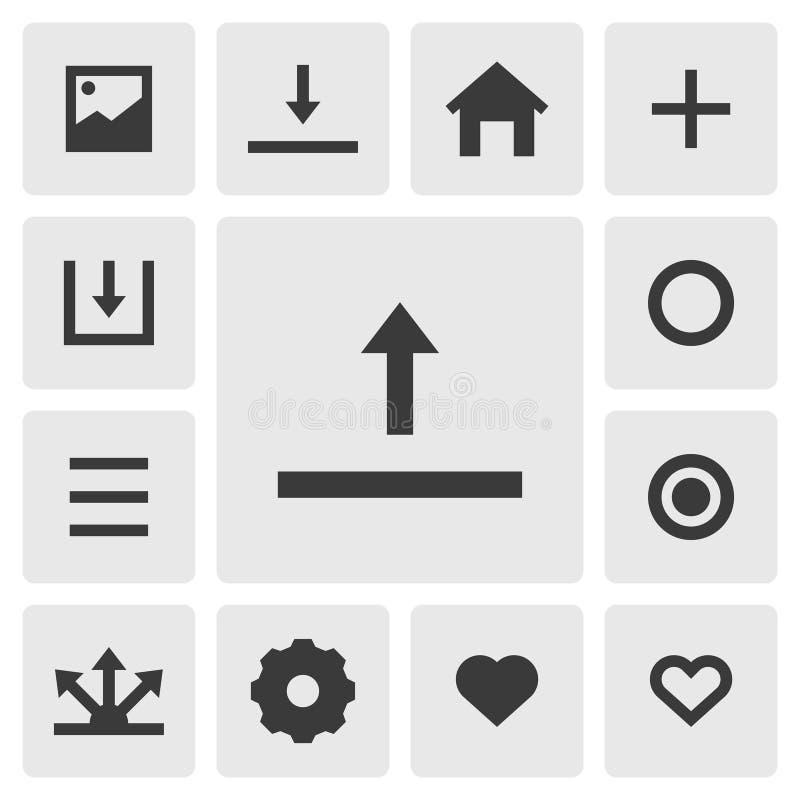 Upload Icon Vector. Upload Button. Simple Set of Smartphone App Icons ...