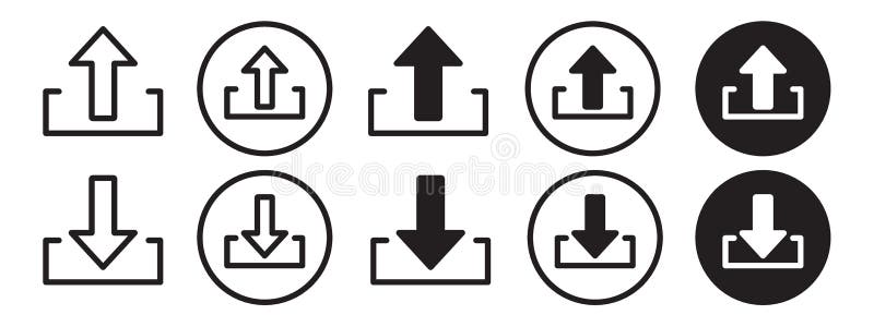 Upload Icon Vector Set Collection for Web Stock Vector - Illustration ...
