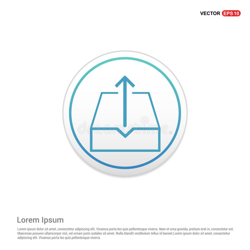 Upload Icon - White Circle Button Stock Vector - Illustration of server ...