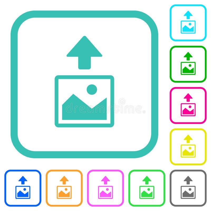 Upload Image Vivid Colored Flat Icons Stock Vector - Illustration of ...