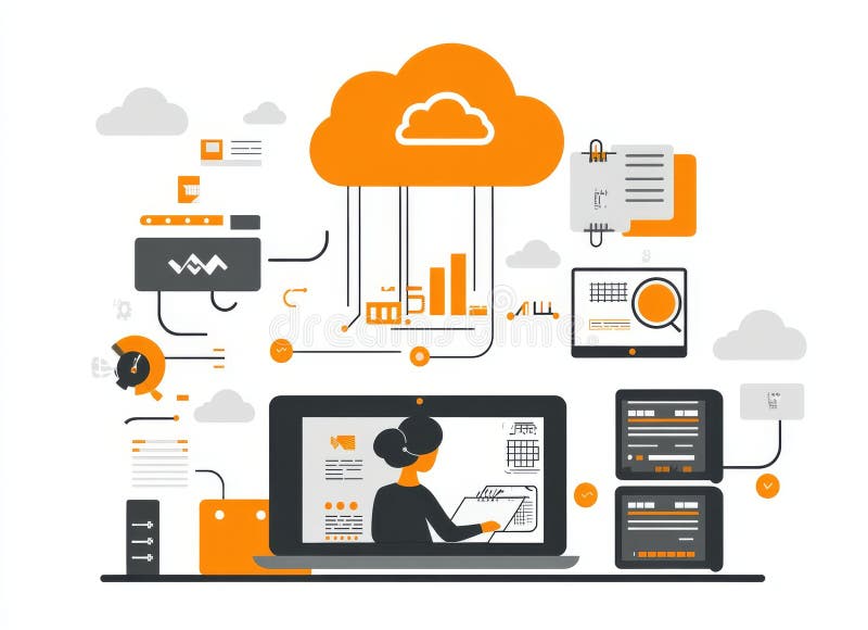 Upload Isolated Cartoon Illustrations in a Modern Style. Stock Image ...