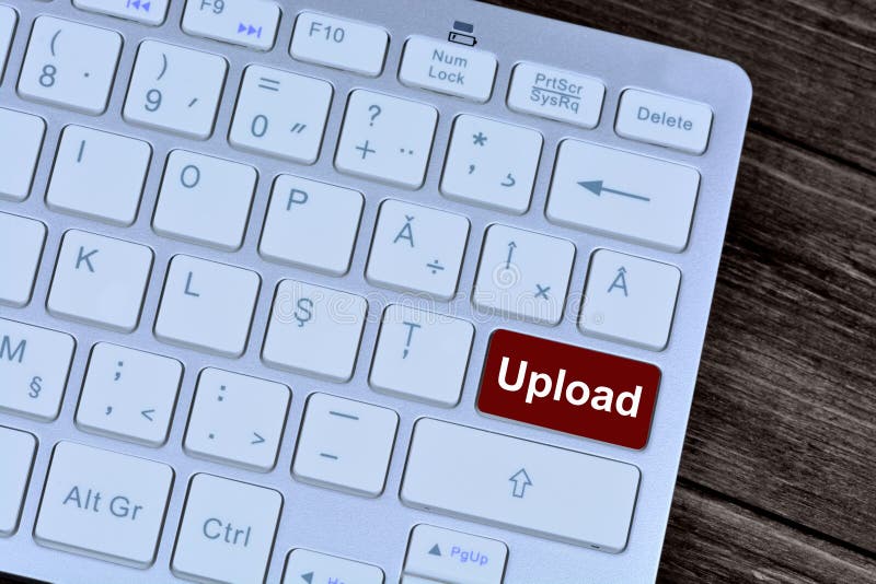 Upload on keyboard button stock image. Image of technology - 95571641
