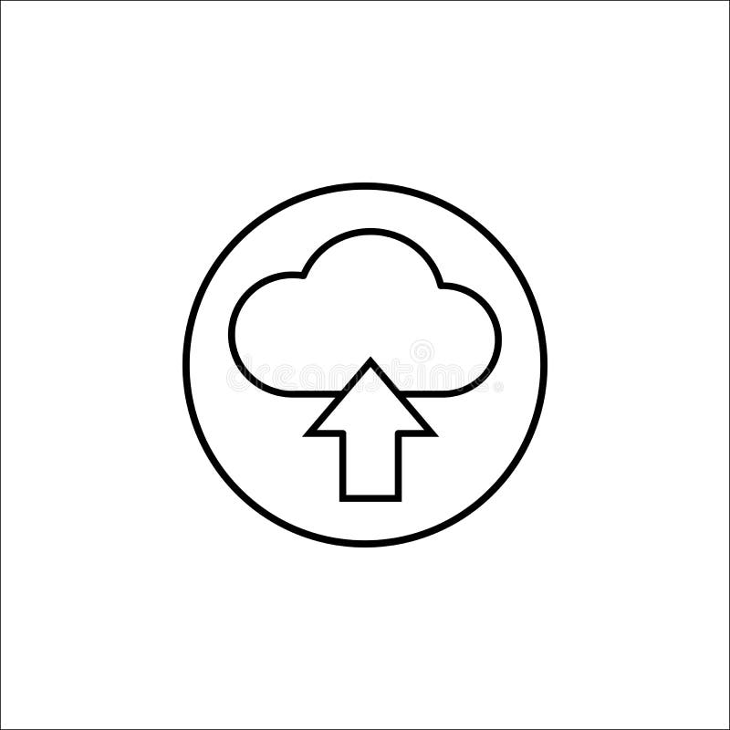 Upload Line Icon, Mobile Sign and Cloud Pictogram Stock Vector ...