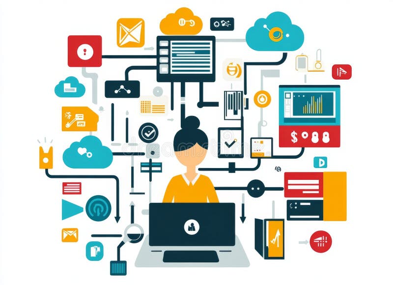 Upload Modern Cartoon Illustrations that are Isolated. Stock Image ...