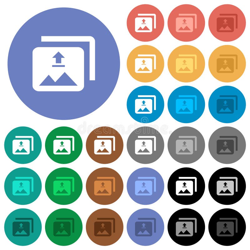 Upload Multiple Images Round Flat Multi Colored Icons Stock Vector ...
