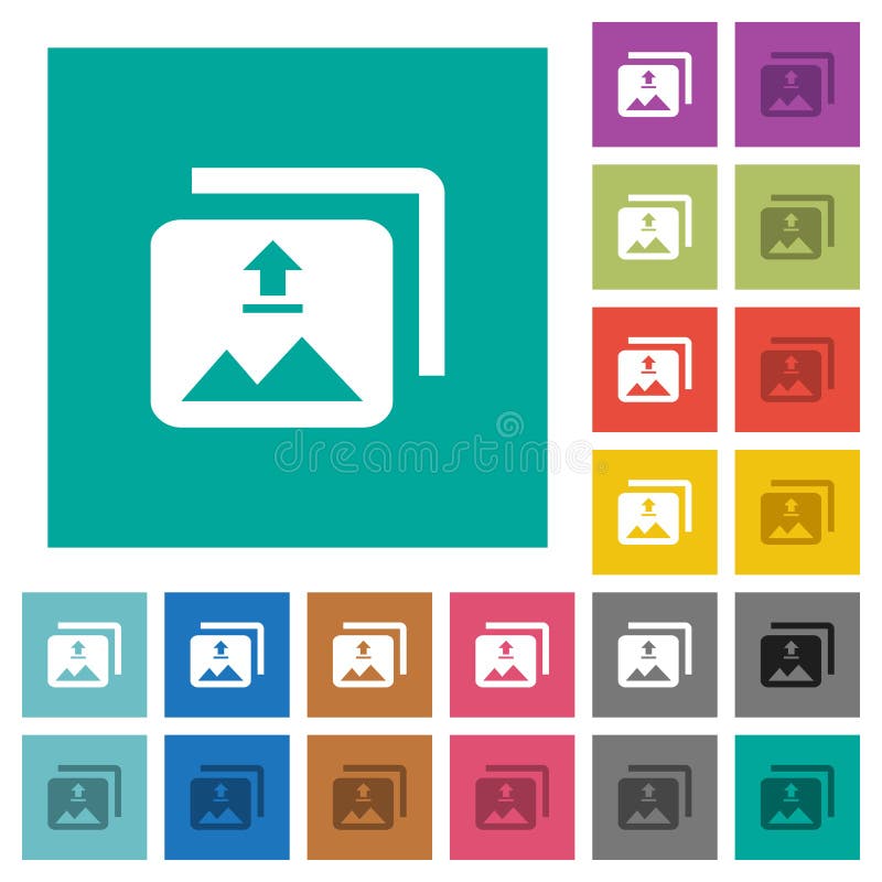 Upload Multiple Images Square Flat Multi Colored Icons Stock Vector ...