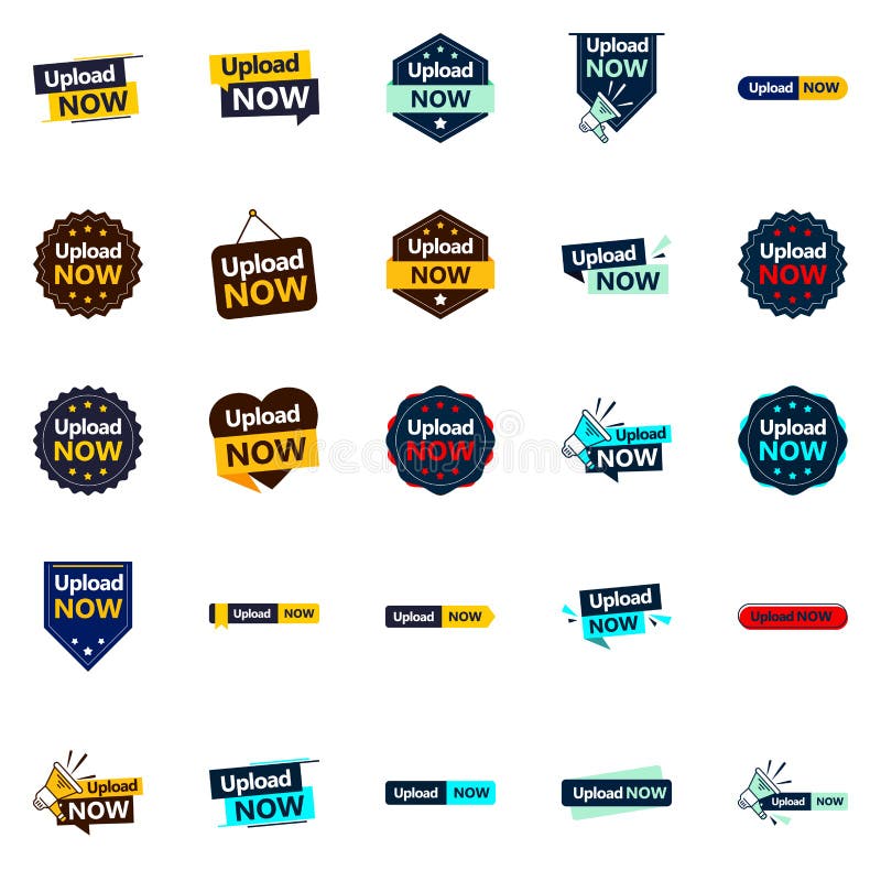The Upload Now Vector Pack 25 Elegant Designs for Graphic and Product ...