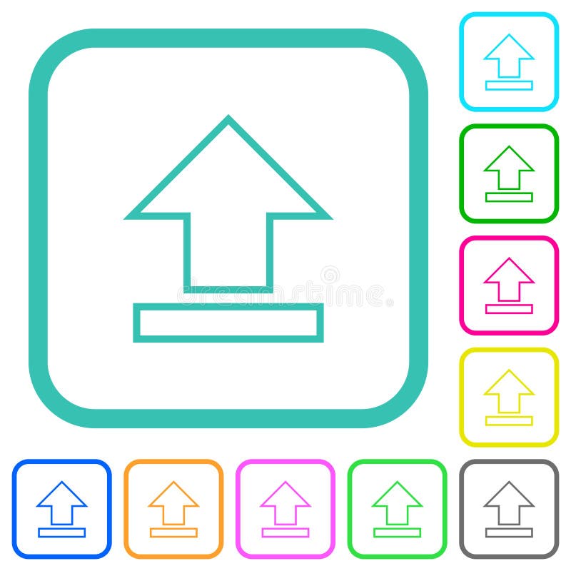 Upload Outline Vivid Colored Flat Icons Stock Vector - Illustration of ...