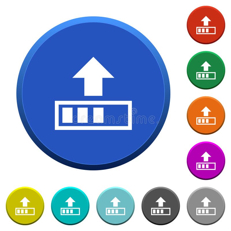 Upload in Progress Beveled Buttons Stock Vector - Illustration of ...