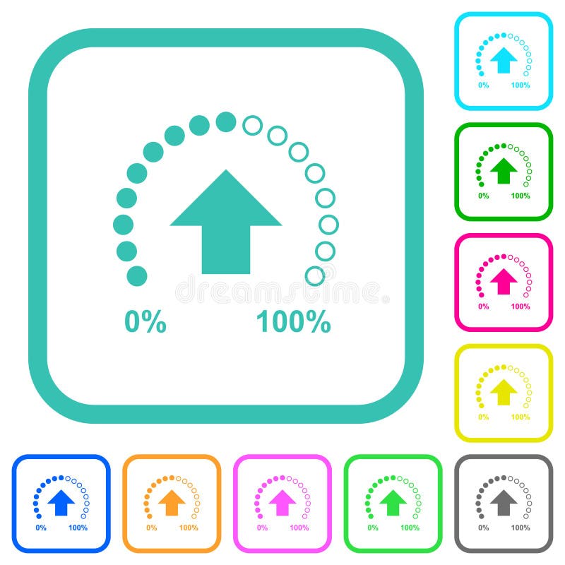Upload in Progress Vivid Colored Flat Icons Stock Vector - Illustration ...