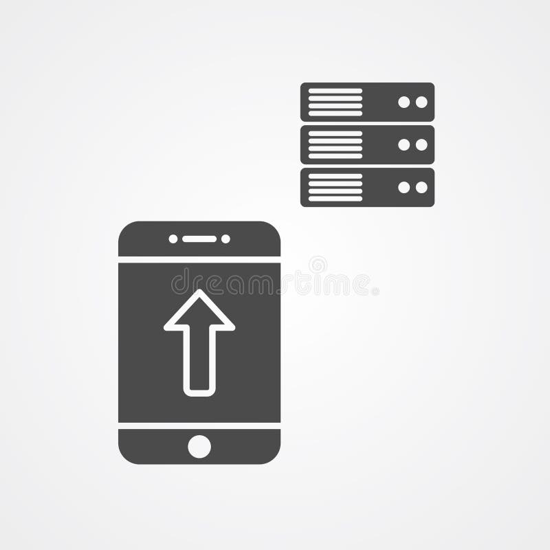 Upload Server Vector Icon Sign Symbol Stock Vector - Illustration of ...