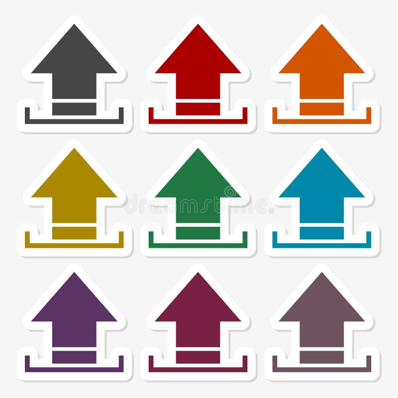 Upload sticker set stock vector. Illustration of business - 119414420