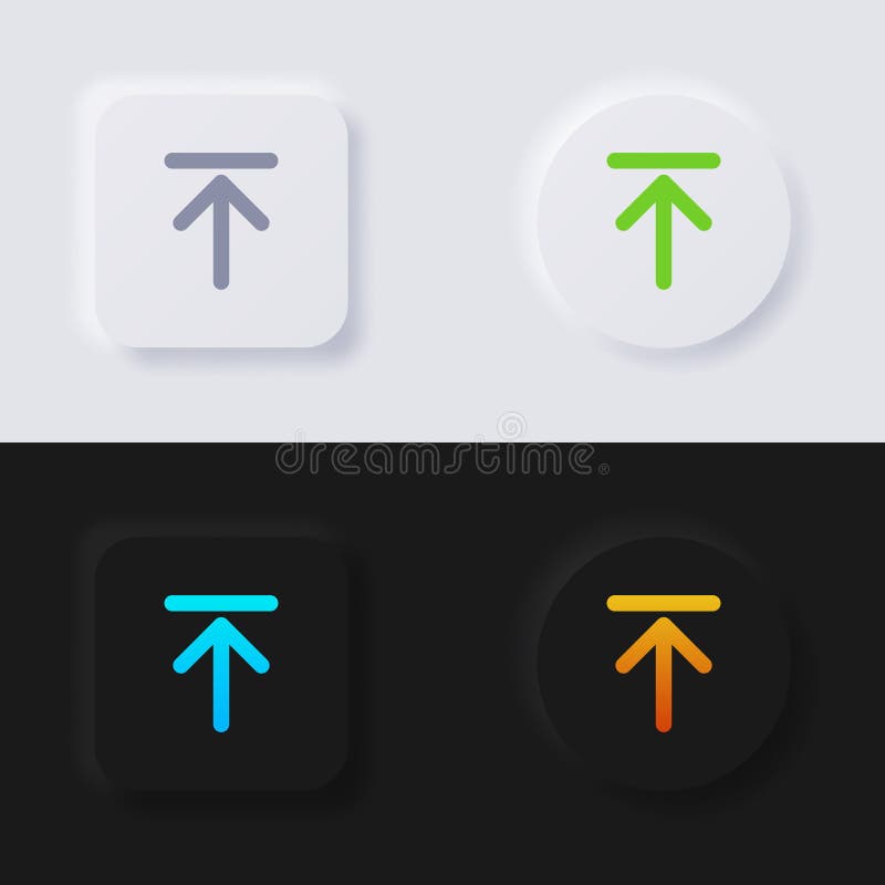 Upload Symbol Button Icon Set, Multicolor Neumorphism Button Soft UI ...