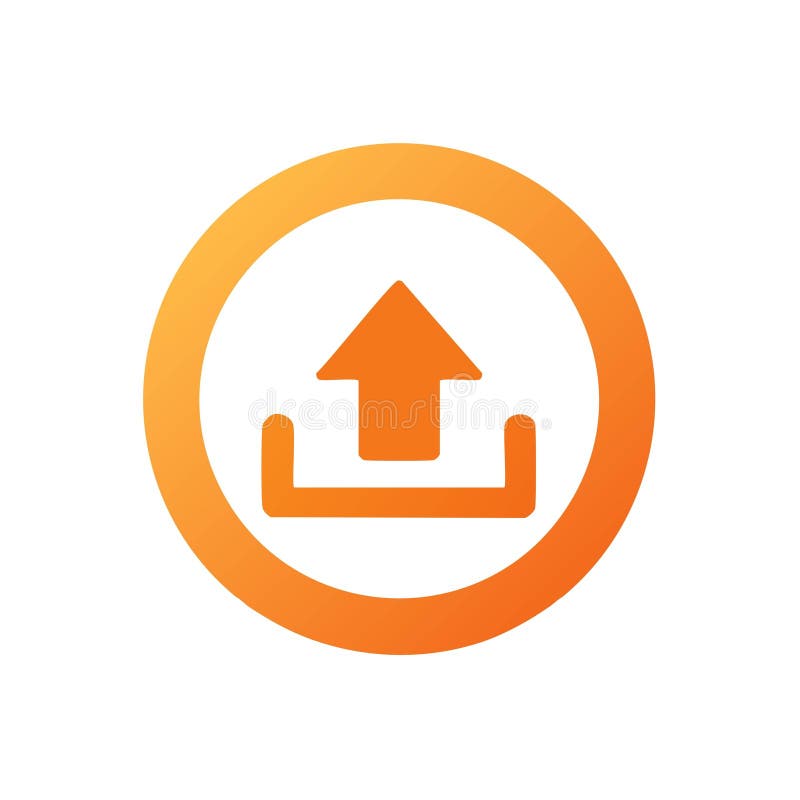 Upload Symbol in Gradient Circle Modern Orange File Transfer Internet ...
